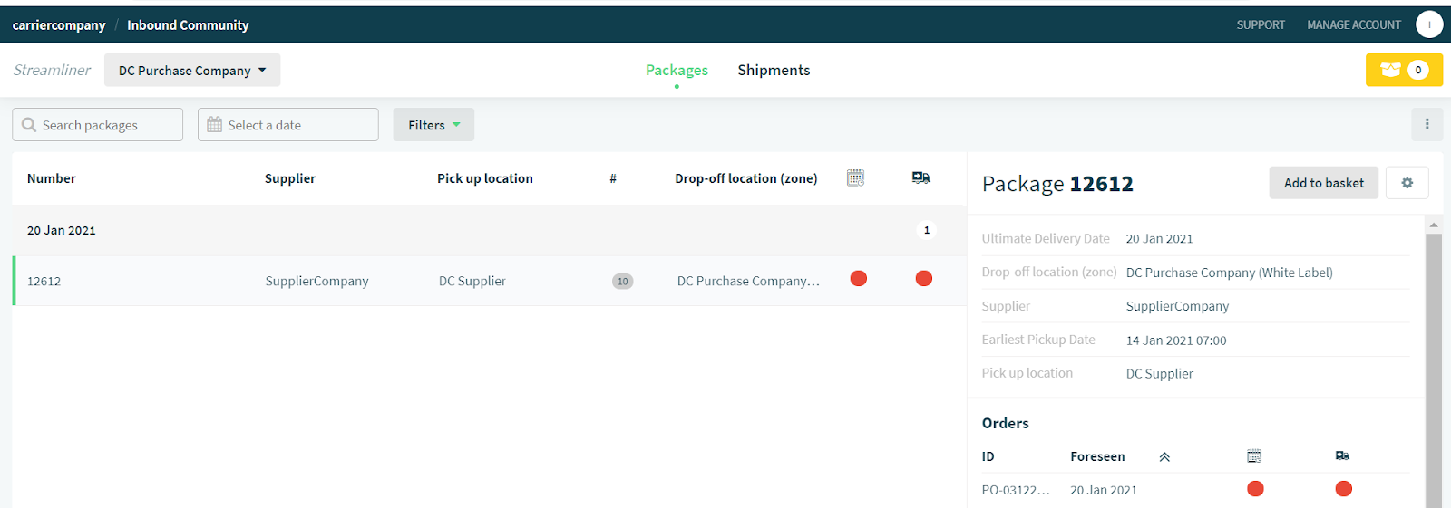 How to book a Shipment as a carrier – Streamliner Support